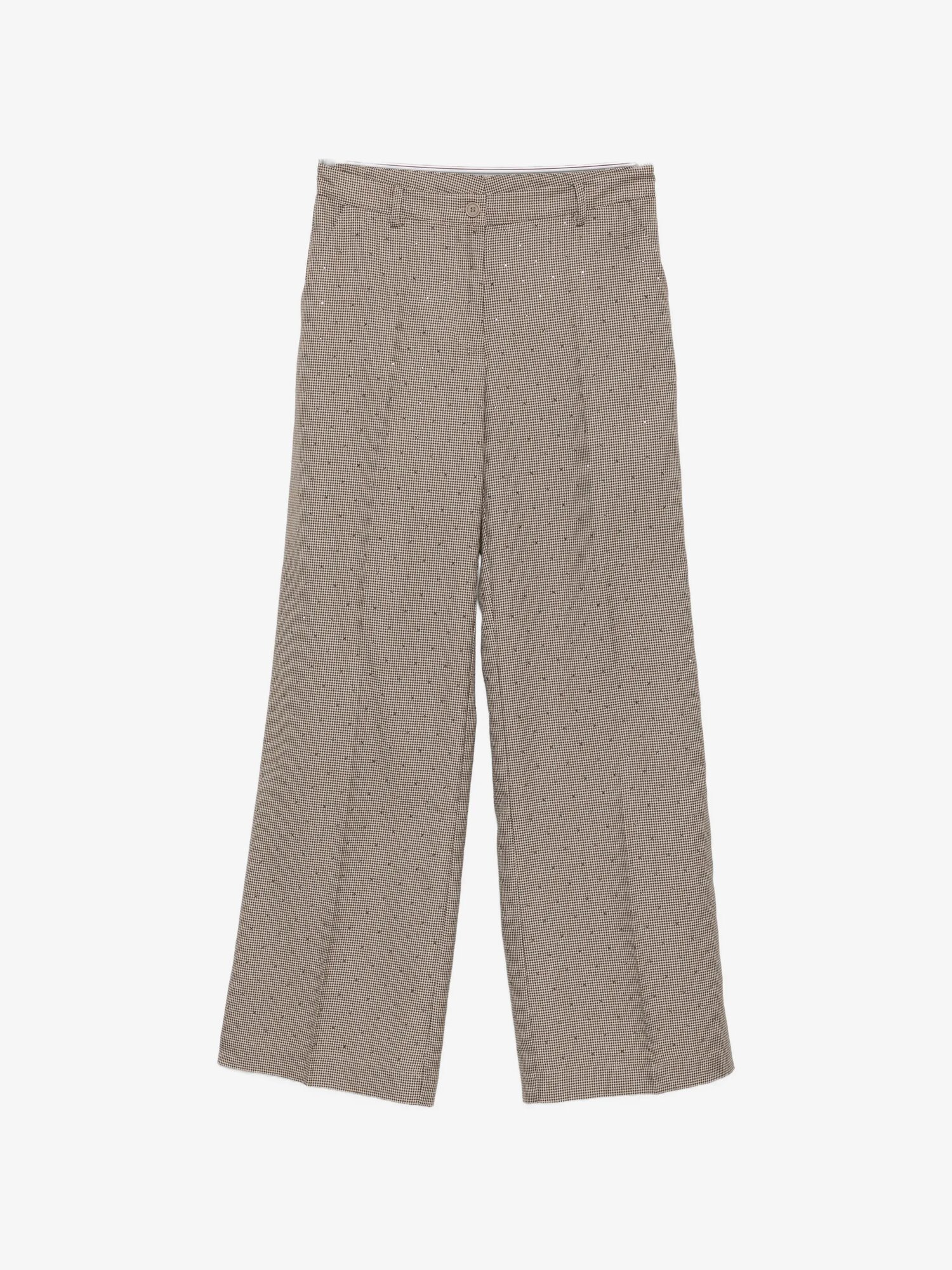 Брюки Houndstooth-pattern crystal-embellished trousers