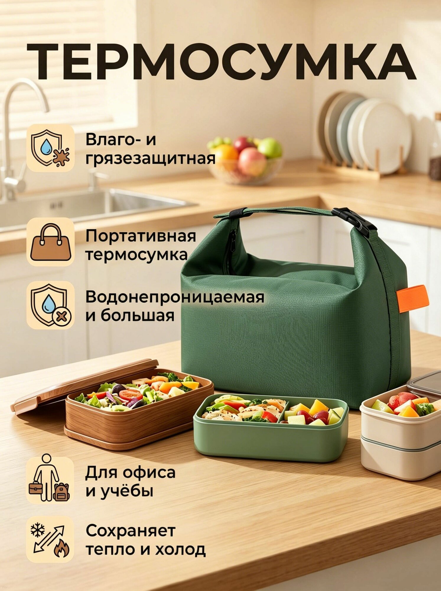 Теплый пакет для ланч-бокса и ланча на обед