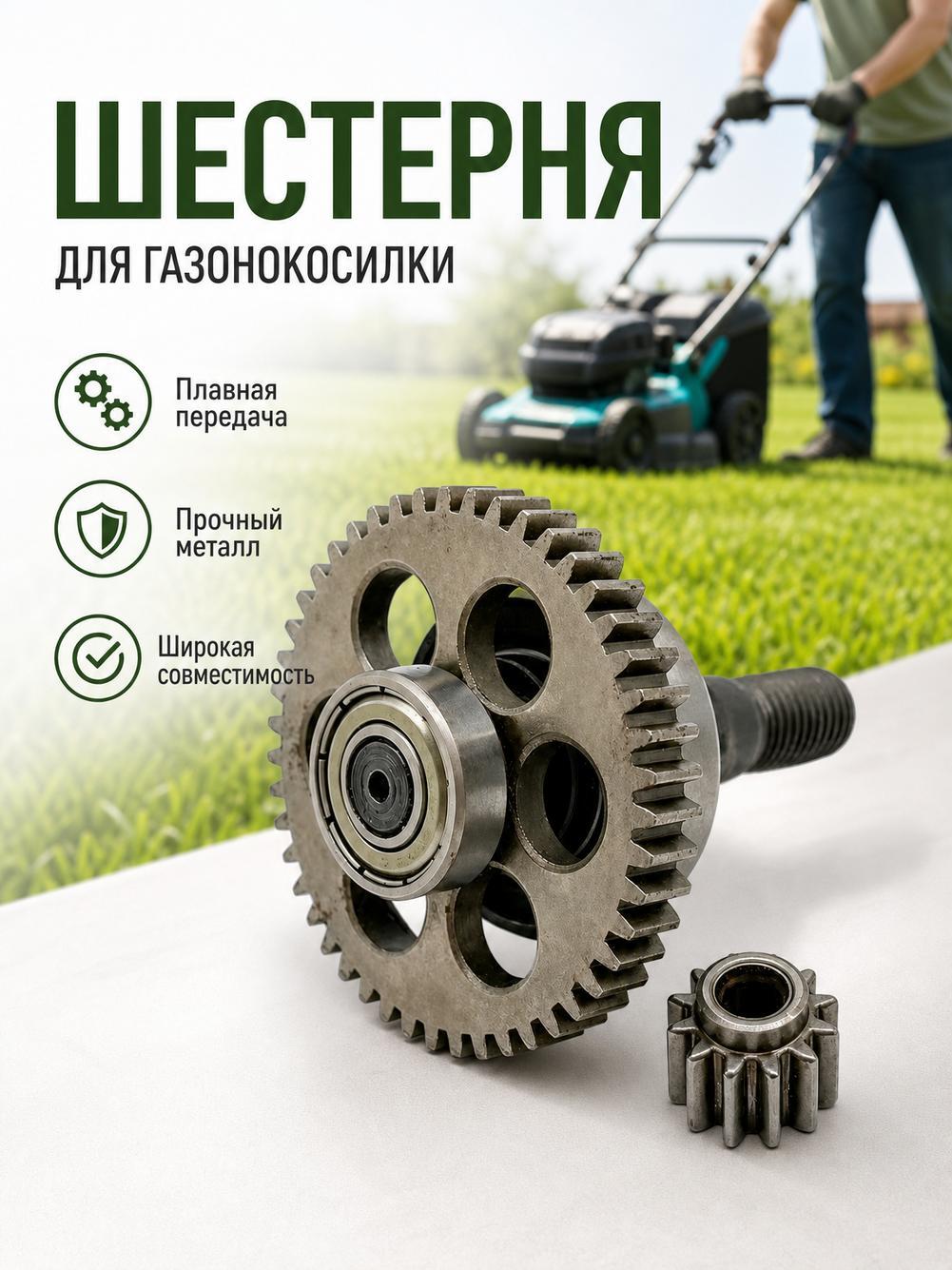 Универсальные шестерни подходят для 8-дюймовых, 10-дюймовых и 12-дюймовых газонокосилок с литиевыми аккумуляторами; просты в установке и износостойкие