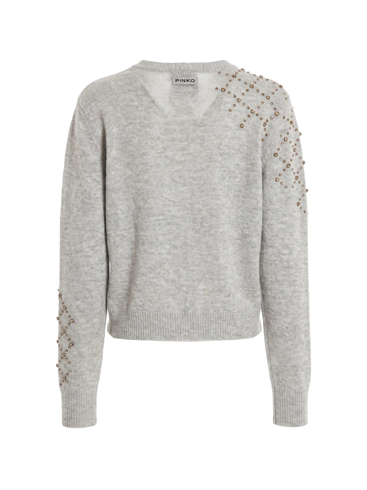 Свитер Pinko Crystal-embellished wool sweater, размер 44, , серый — фото 1