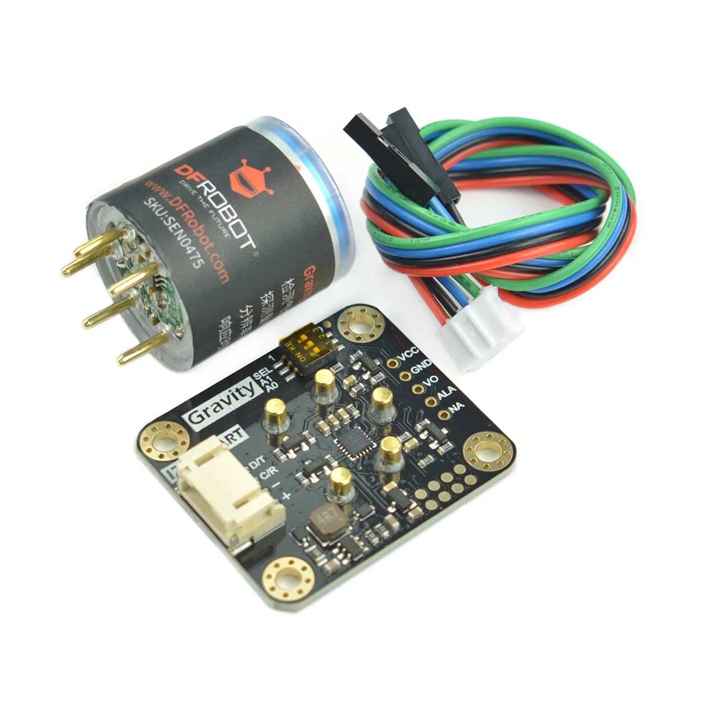 Высокочувствительный датчик газов DFRobot (CO, O2, NH3, H2S, NO2, HCL, H2, PH3, SO2, O3, CL2, HF) для Arduino, ESP32, Raspberry PI