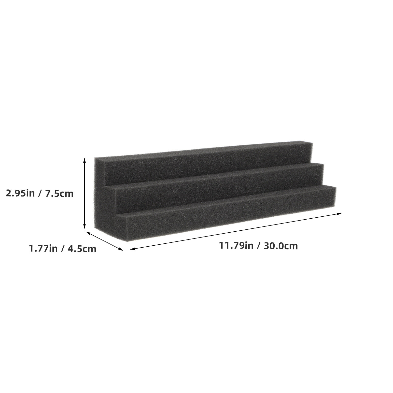 Звукопоглощающие Панели Из Спонжа 4 Штуки Чёрного Цвета 30.00X7.50X4.50CM
