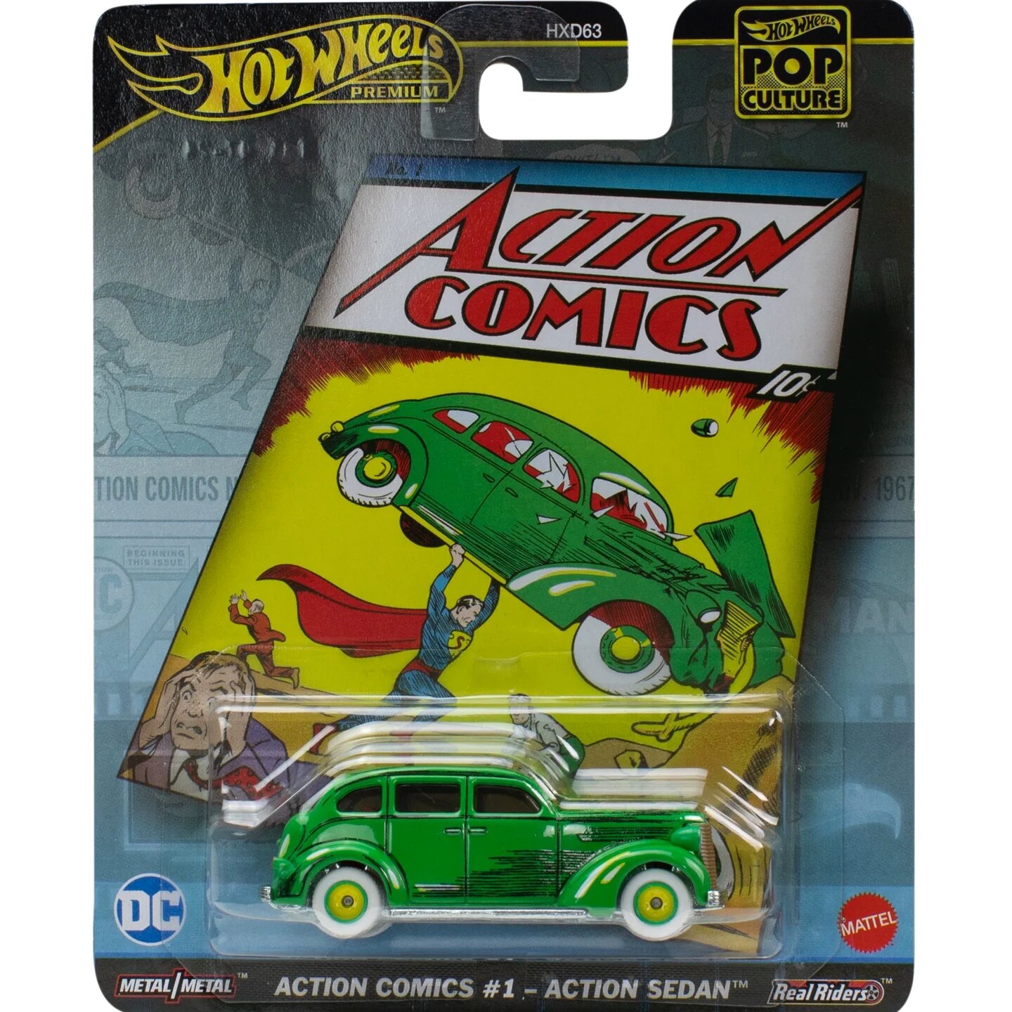 Hot Wheels Premium Pop Culture 1:64 DC Супермен Action Sedan