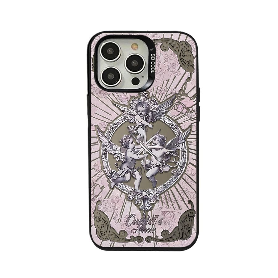 Чехол на Айфон 16 Pro / iPhone 16 Pro чёрный Купидонами