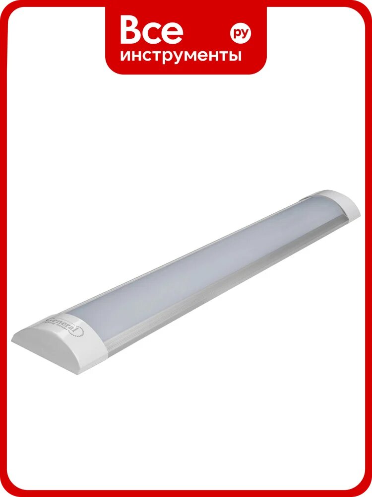 Светодиодный линейный светильник General Lighting Systems 1200*75*23мм GSPO-LB1-50-1200-IP40-6, 50Вт, 6500К холодный белый 420215