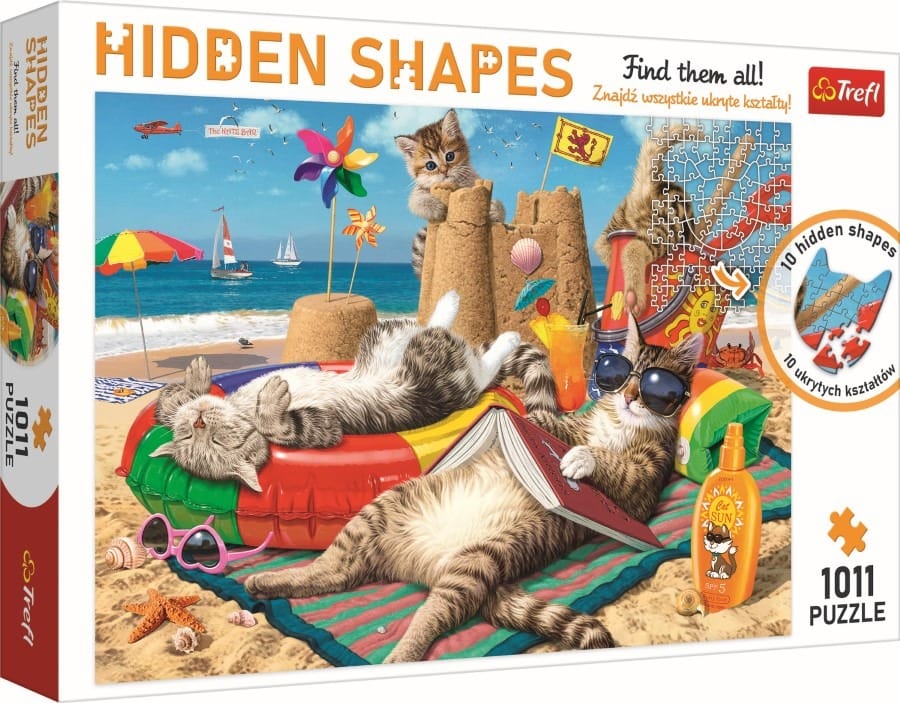 Пазл Trefl Hidden Shapes "Кошачьи каникулы", 1011 элементов, 68x48 см