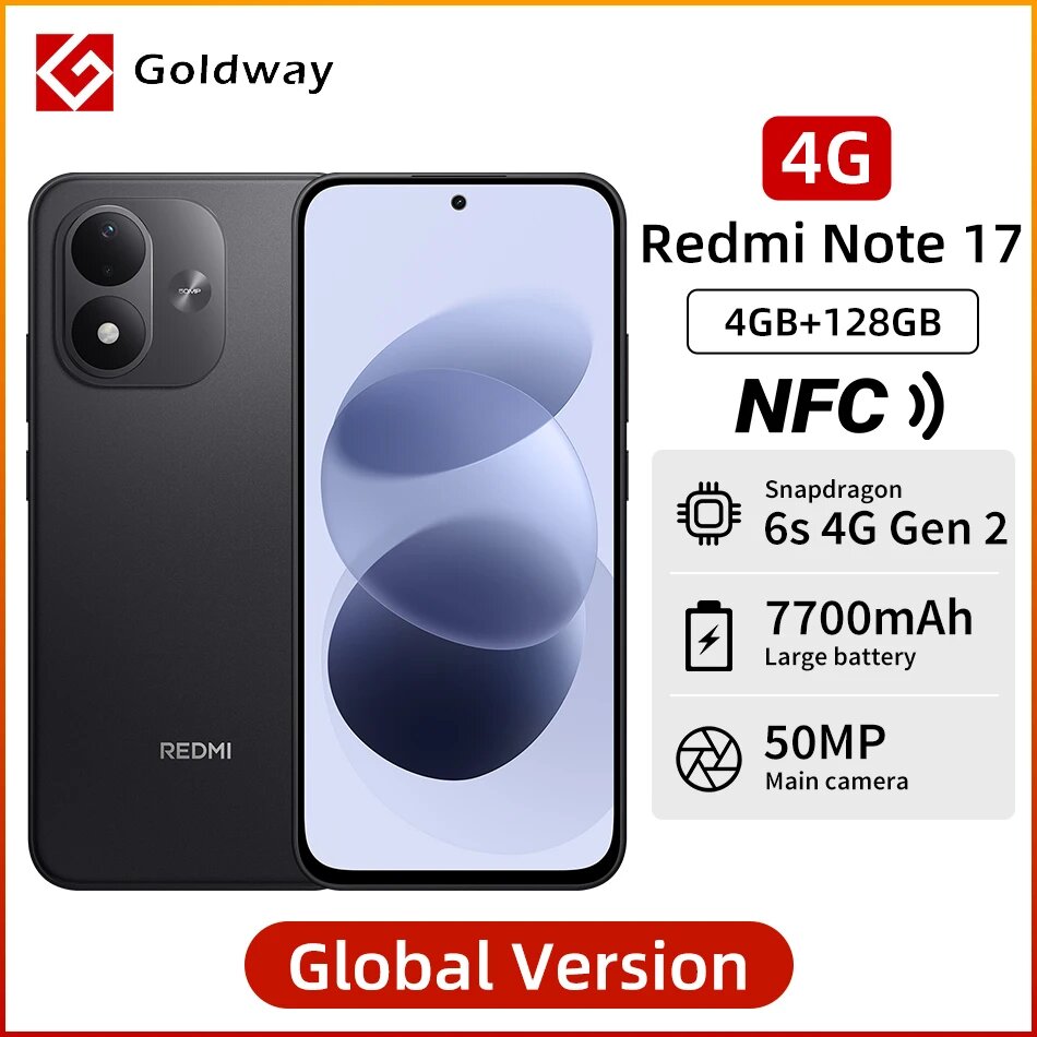 Смартфон Xiaomi Redmi Note 17 4G, 4/128ГБ, global