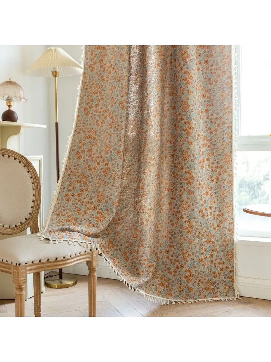 Штора на кулиске 150х240 см 1 шт портьера полиэстер птицы разноцветный