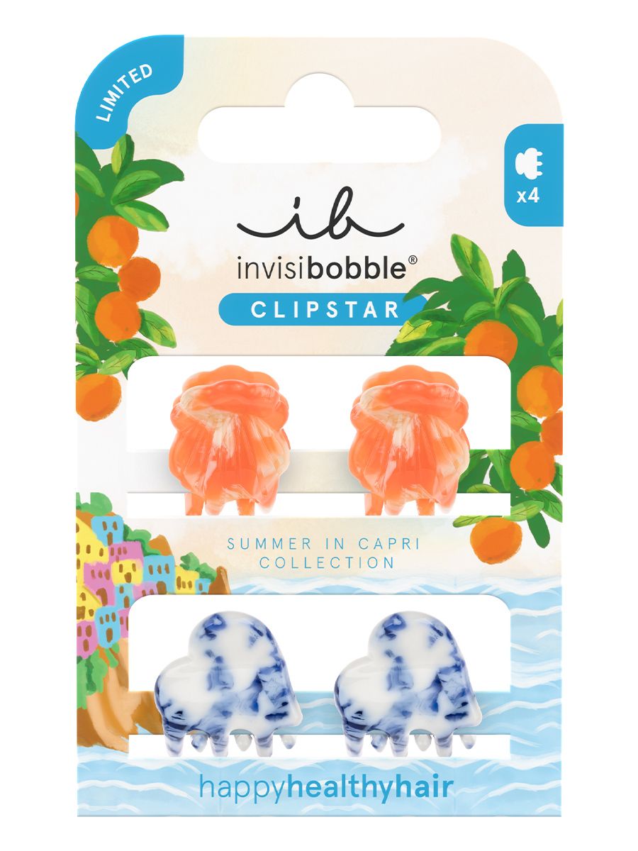 Мини заколка-крабик invisibobble CLIPSTAR Summer in Capri Mediterranean Minis, 4 шт.
