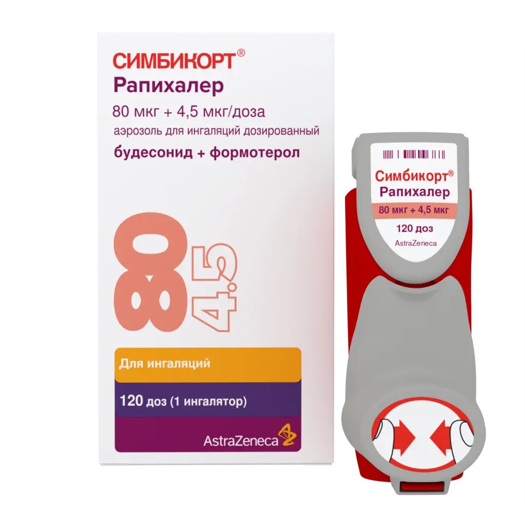 Симбикорт Рапихалер аэрозоль для ингаляций дозированный 80 мкг+4,5 мкг/доза 120 доз