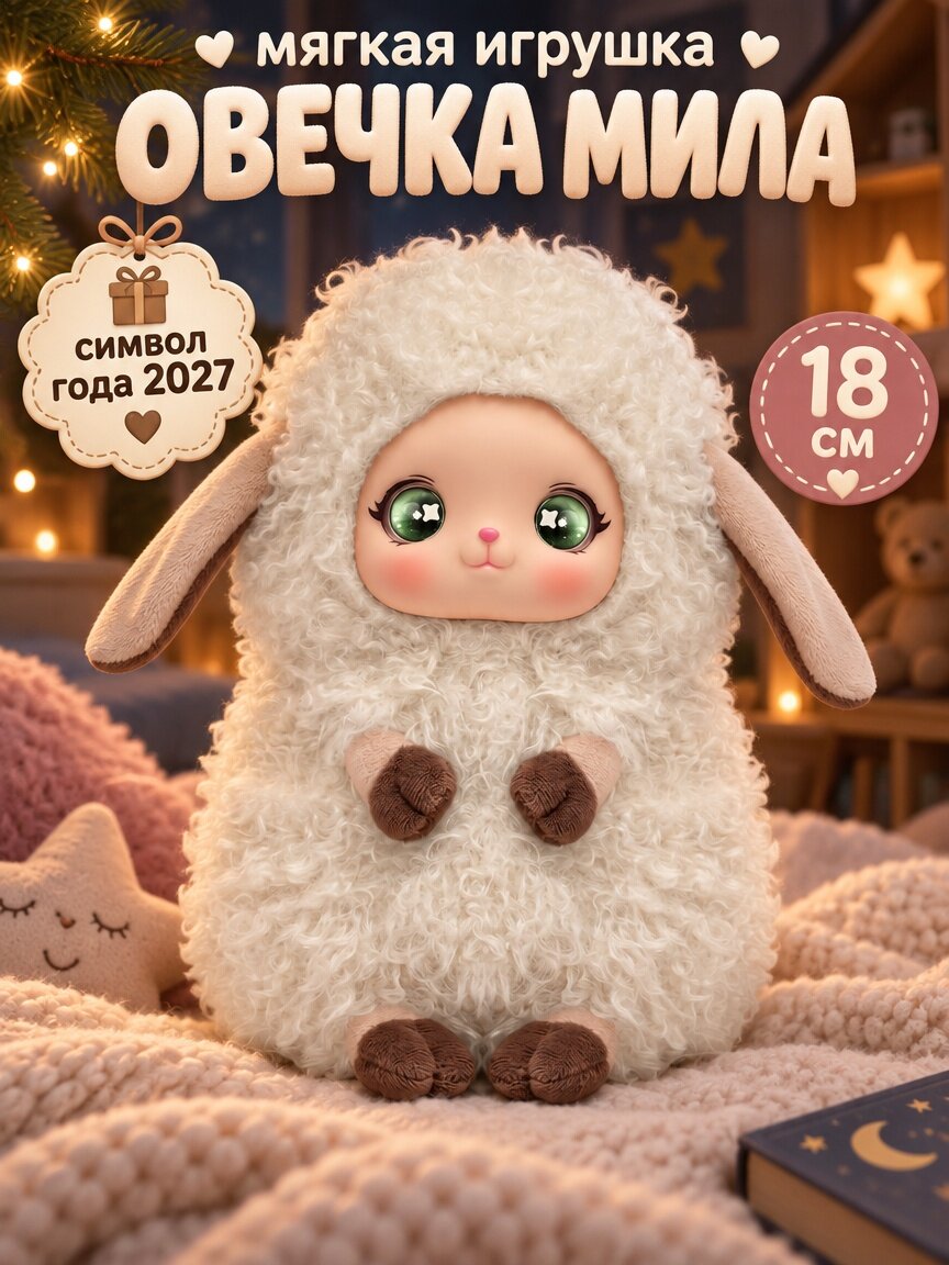 Maxitoys Мягкая Игрушка "Овечка Мила" 18 см