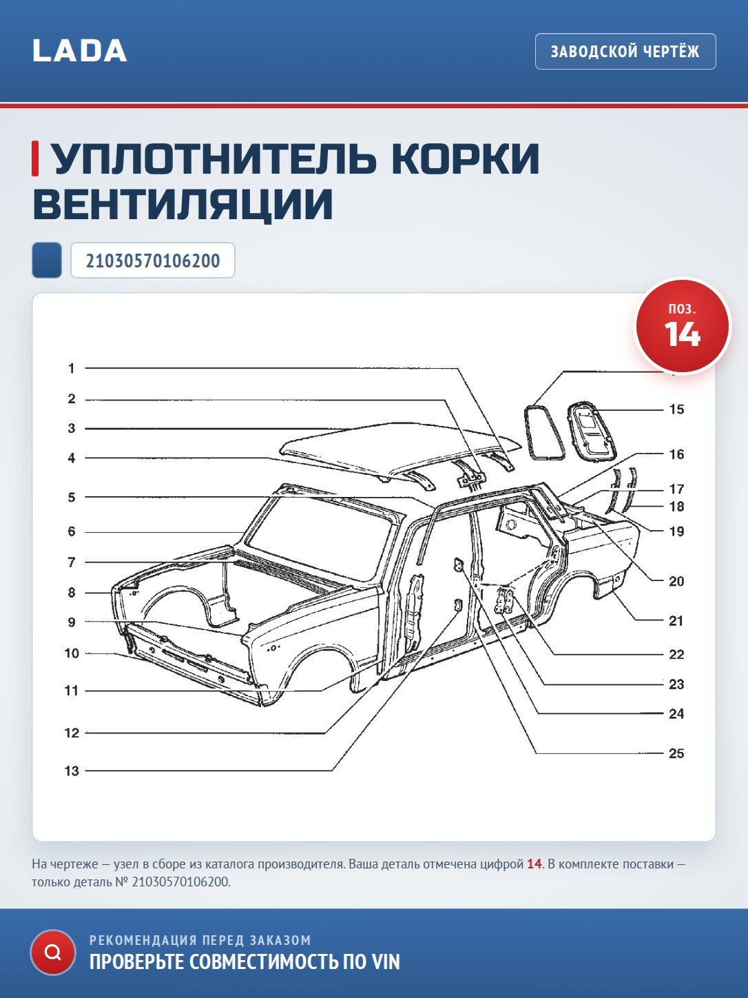 Уплотнитель корки вентиляции