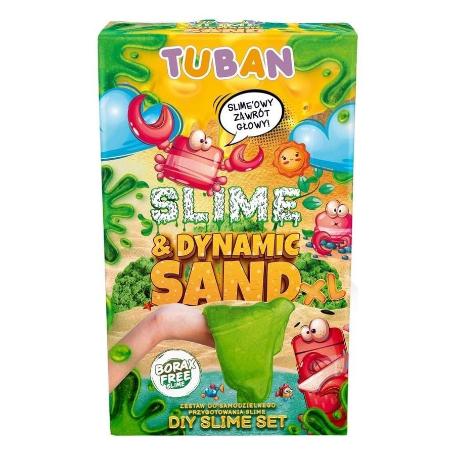Пластилин Tuban slime dynamic sand xl, набор пластичной массы с кинетическим песком для детей