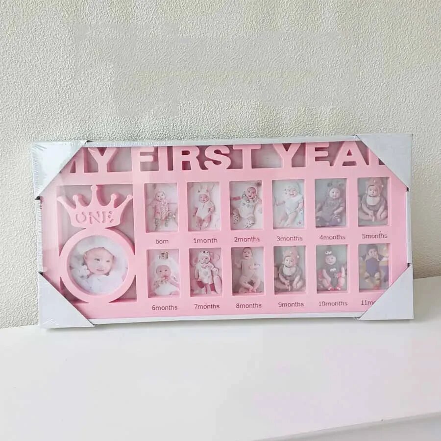 Фоторамка для роста ребенка "Мой Первый Год" Pink