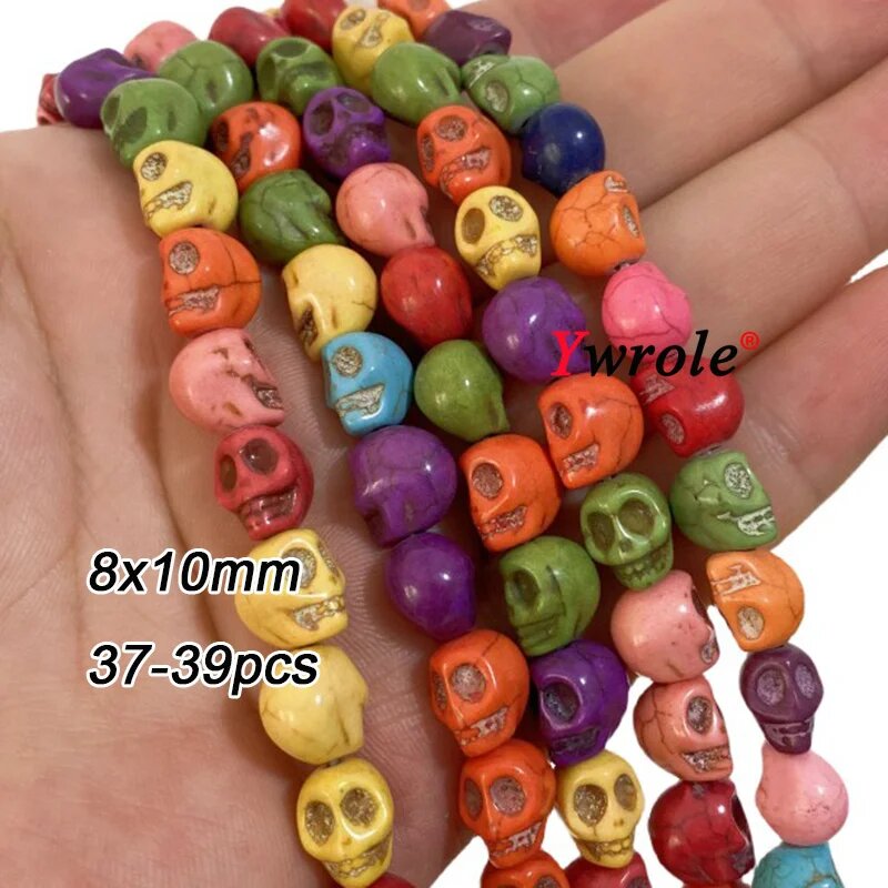 Бусины YWROLE белые черепаха говлит бирюза 4-12 мм Mix Skull 8x10mm