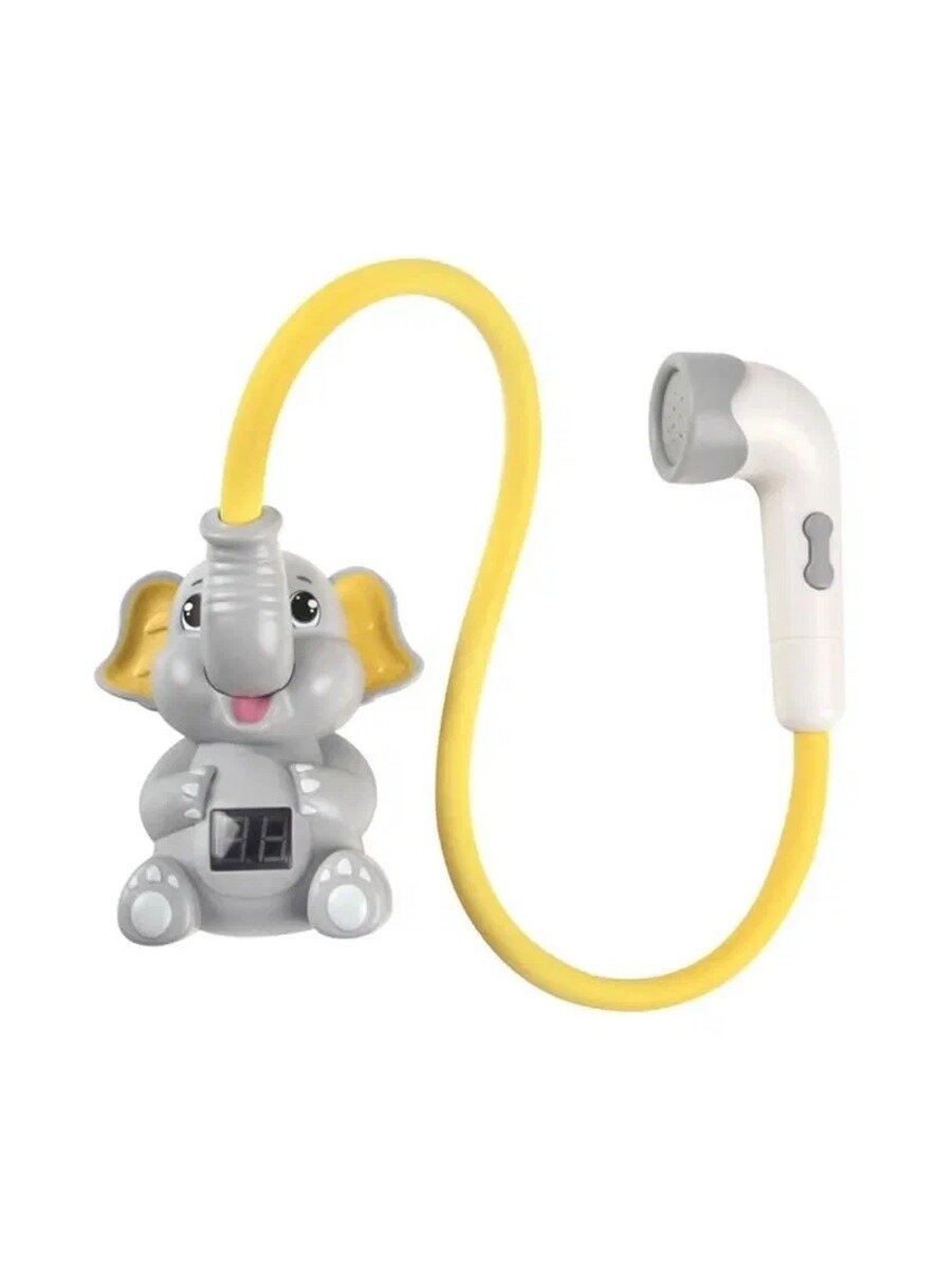 (1 комплект) Летняя новая стильная игрушка для купания в воде elephant smart с термочувствительным душем-серый