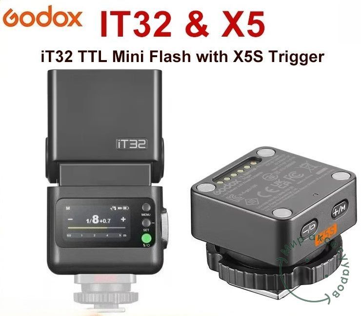 Godox IT32 Вспышка для фотокамеры TTL с магнитной установкой X5 беспроводной триггер вспышки, Sony Nikon Canon Fuji Olympus