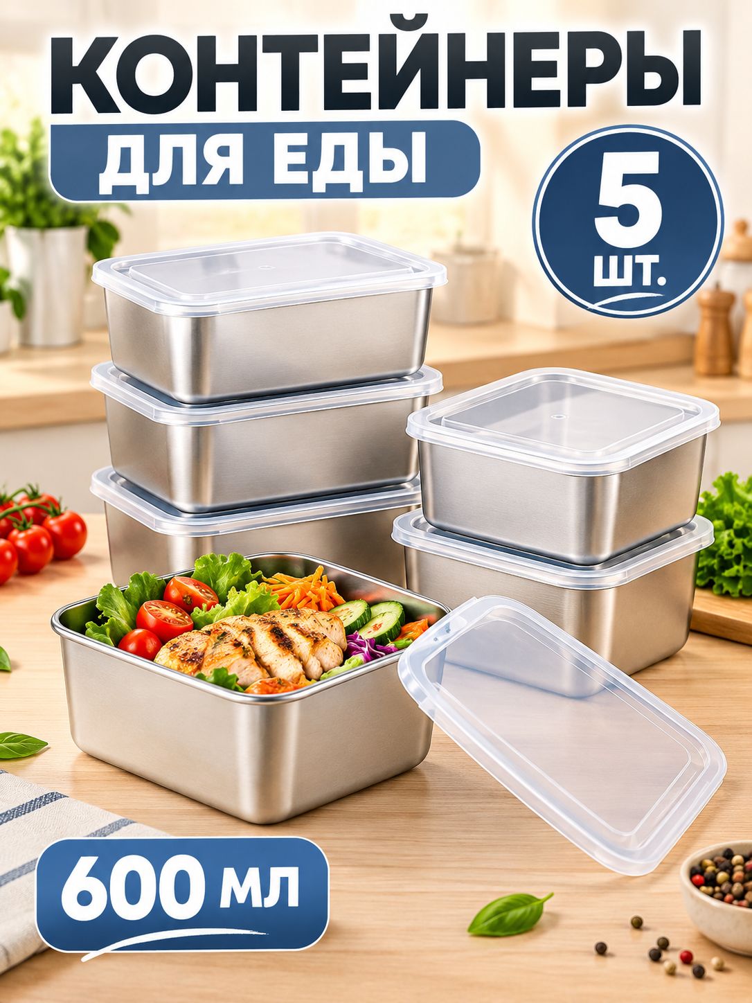Гастроемкость 13.5 см х 10.5 см, 5 шт