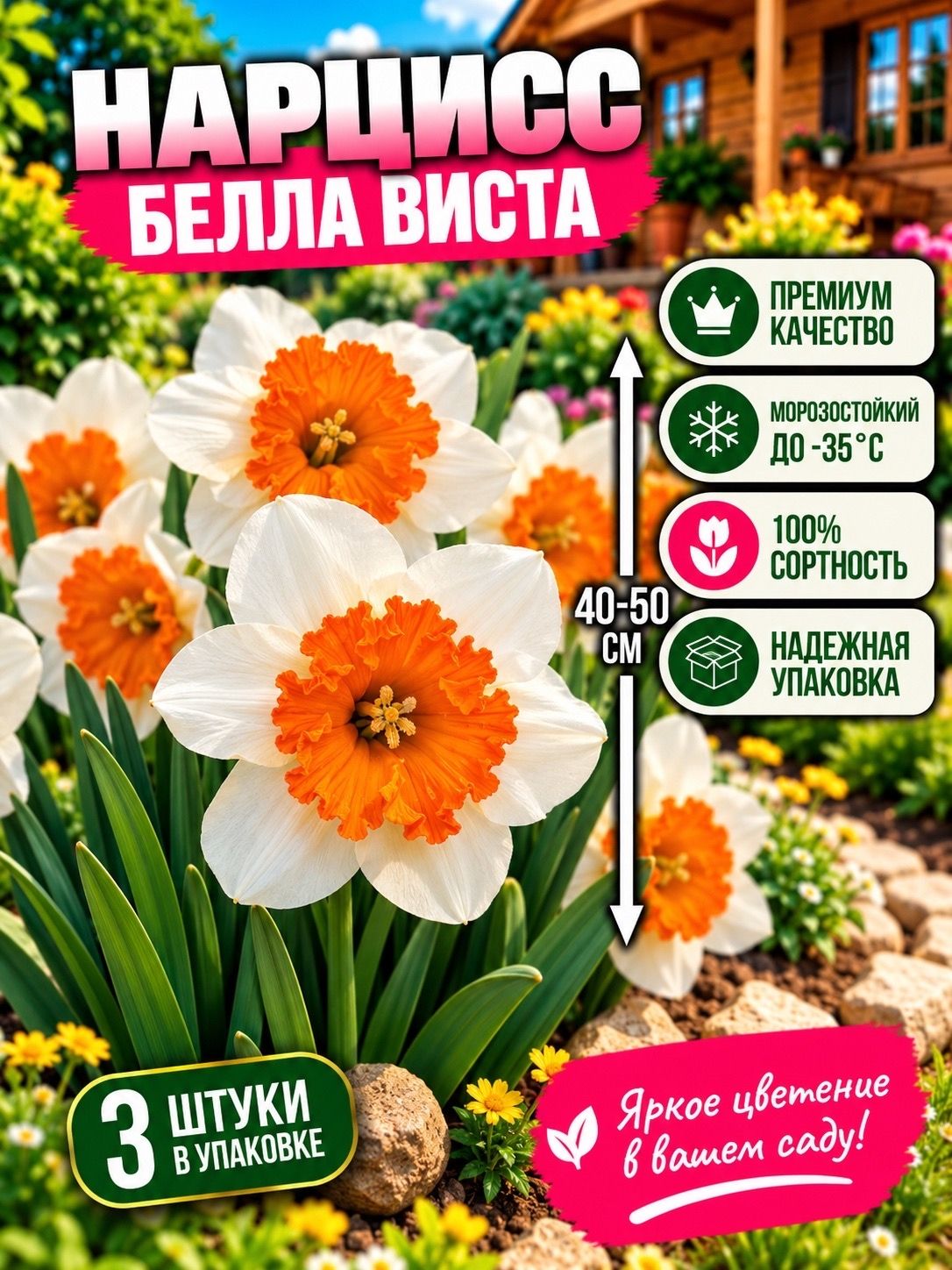 Луковицы нарцисса "Белла Виста" 3 шт.