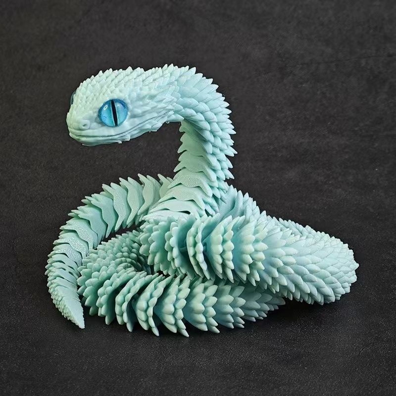 Полношарнирная подвижная змея-гадюка, 3D-печать, BJD, игрушка в национальном стиле, настольное украшение, автомобильный сувенир, 3D-печатная змея.