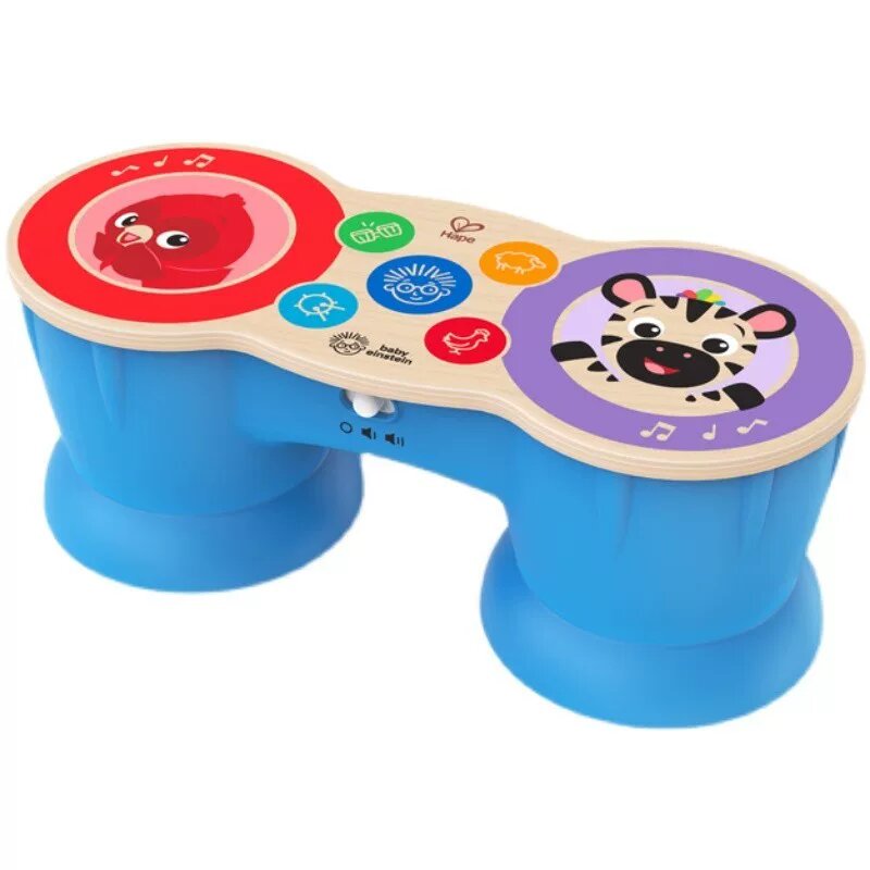 Hape Умный мини-барабан перкуссионная музыкальная игрушка для младенцев 1-2 лет - интерактивный звуковой инструмент с