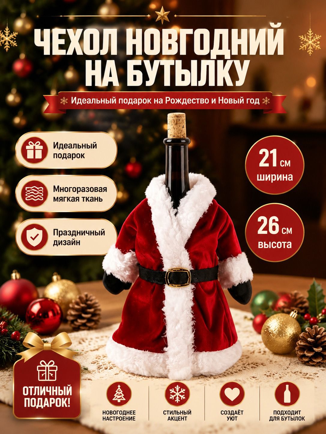 Чехол на бутылку, кружку 1 шт