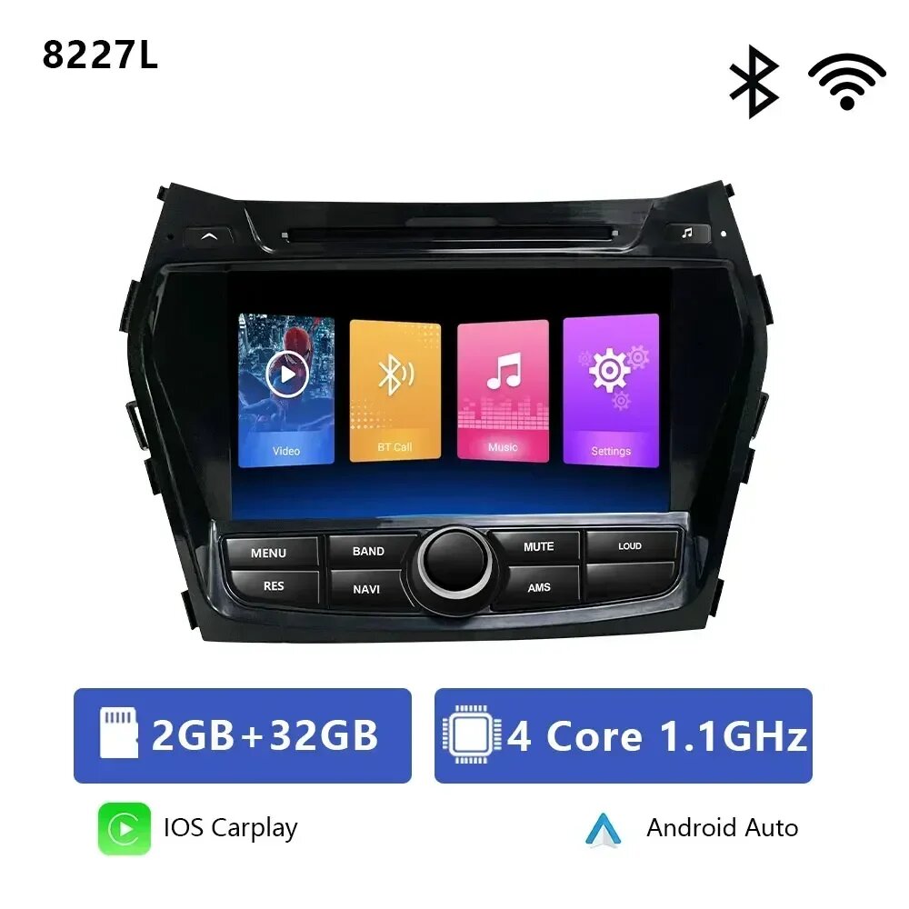 Автомобильный радиоприемник стерео Carplay для Hyundai Santa Fe IX45 2014-2018 SantaFe 3 Android авто мультимедийная навигация Bluetooth WIFI CHSTEK