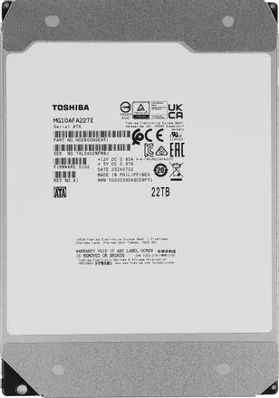 Toshiba 22 ТБ Внутренний жесткий диск Toshiba MG10AFA22TE Жесткий диск HDD SATA 22Tb 3.5" Server 7200 6Gbit/s 512Mb 1 year warranty, 3.5", 7200 об/мин, SATA III 6 Гбит/с (MG10AFA22TE)