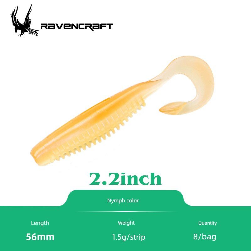 Ravencraft Midnight Raven PANDINUS 2,2 дюйма мягкая рыболовная приманка для ловли карпа и окуня - цвет личинки