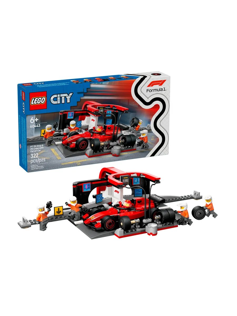 Конструктор LEGO City 60443 F1 и команда болида Ferrari
