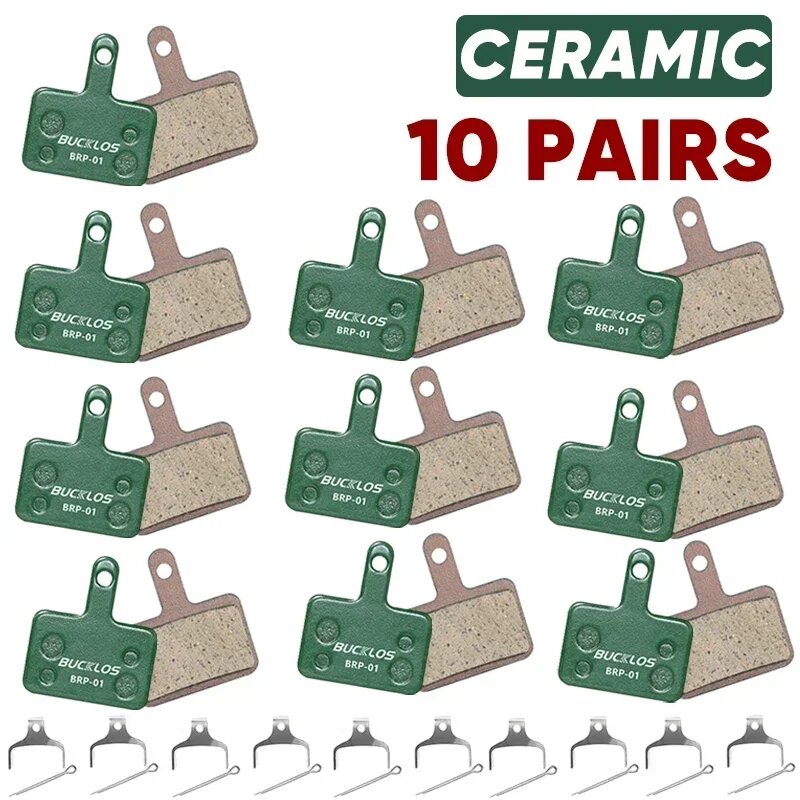 BUCKLOS Керамические Тормозные Колодки BRP-01 Зелёные для Shimano SRAM Ceramic 10Pairs