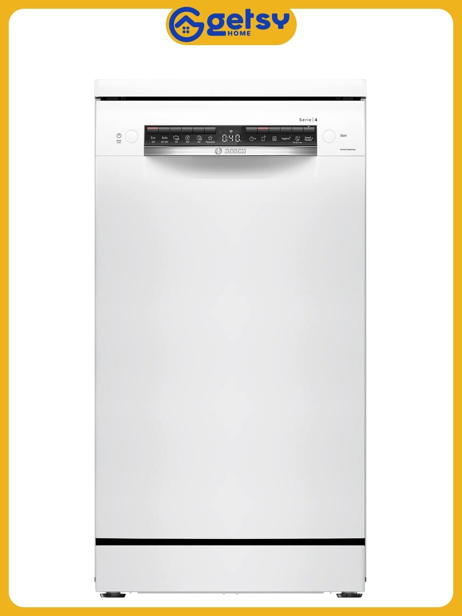 Посудомоечная машина BOSCH SPS4HMW64Q, узкая, 10 комплектов, 5 программ, полная защита от протечек, белая