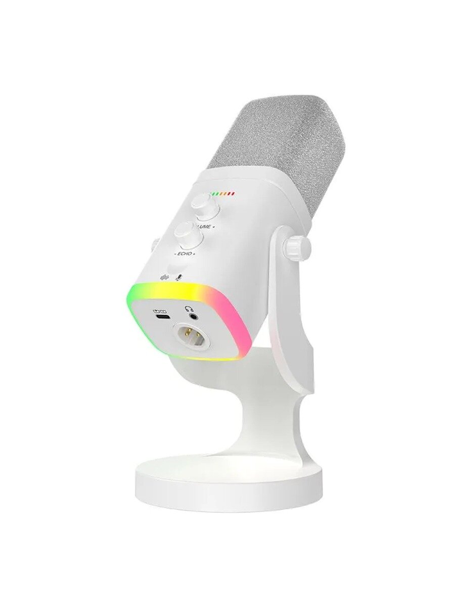 Микрофон универсальный, белый, динамический, USB-C и XLR, Fifine AmpliGame AM8
