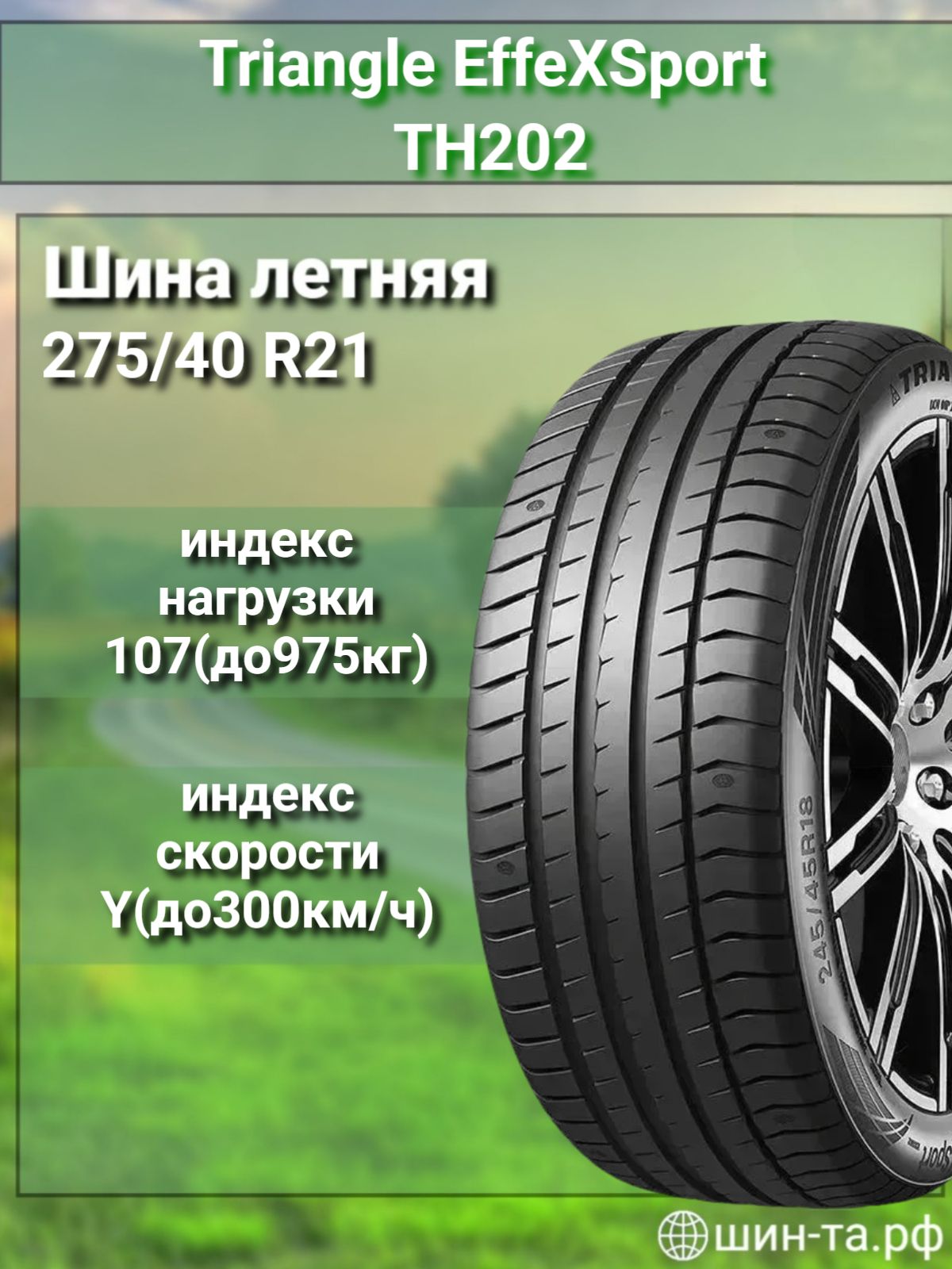Шина легковая летняя Triangle EffeXSport TH202 275/40 R21 107Y TL(камера в комплект не входит)