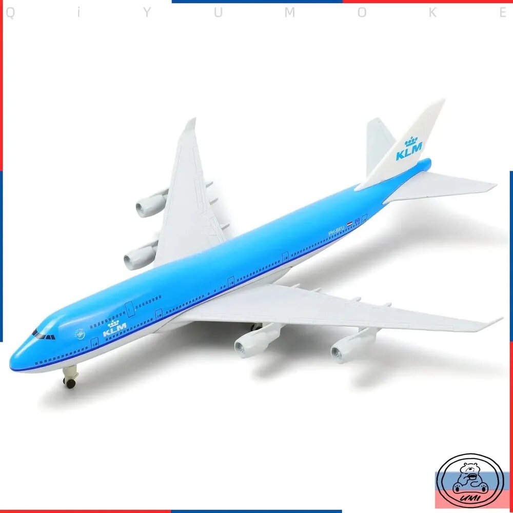 Модель самолета Boeing 747 1:300 KLM полностью металлическая с подставкой из сплава, подходит любителям авиации для демонстрации в коллекции или в качестве подарка.