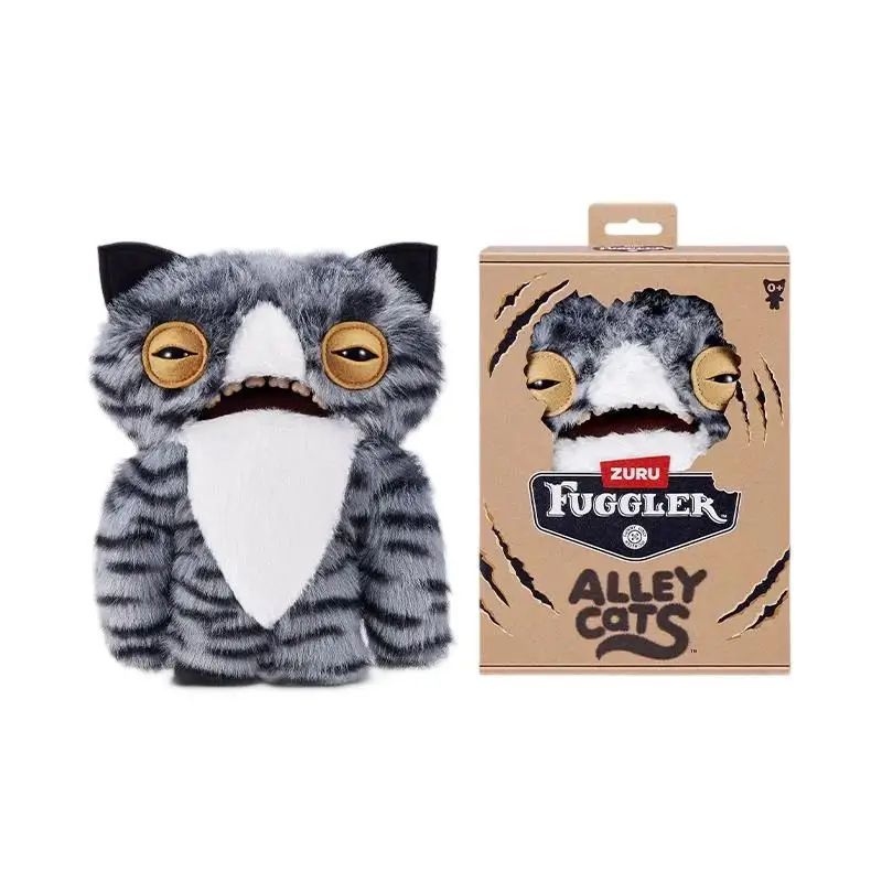 Плюшевая игрушка Fuggler Alley Cats, мягкая плюшевая кукла, забавная мультяшная игрушка-монстр с уродливыми зубами (Wrinkle McStinkles), 22 см.