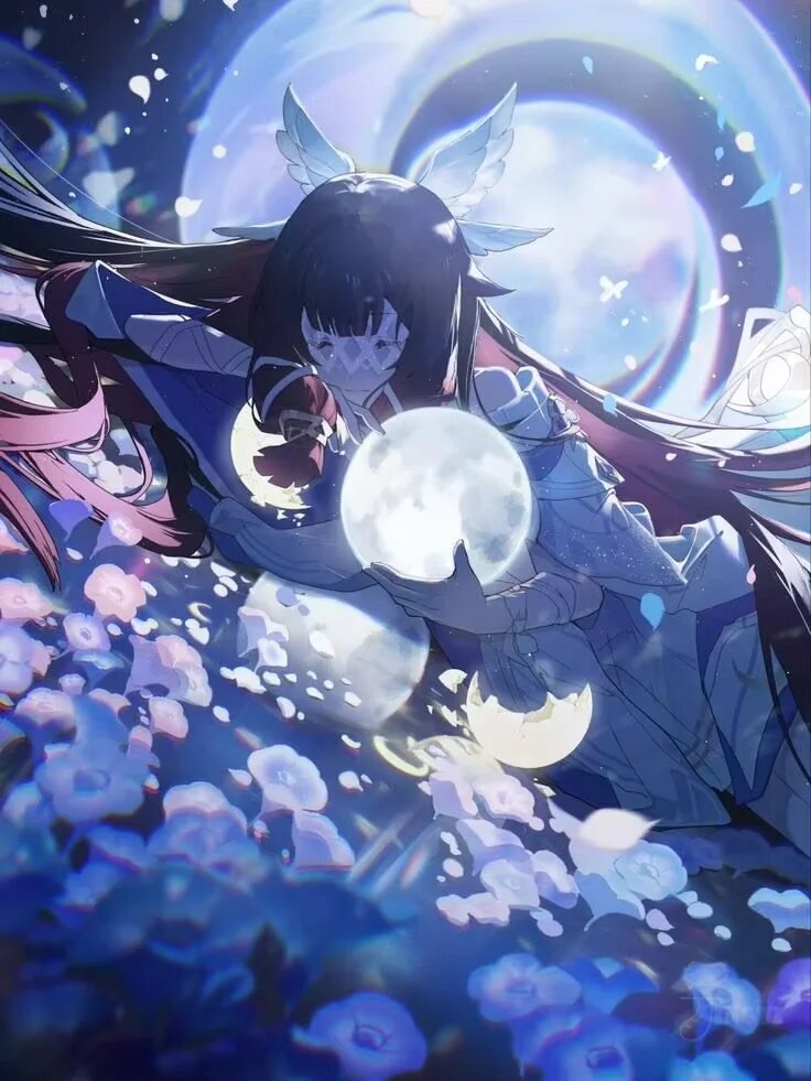 Алмазная живопись KAYOU «Колумбина Луны» Genshin Impact 50x70cm Full Round, A1