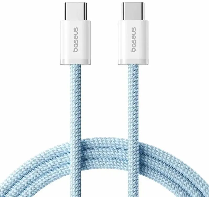 Кабель BASEUS Dynamic 4 Fast, USB Type-C (m) - USB Type-C (m), 1м, голубой / белый
