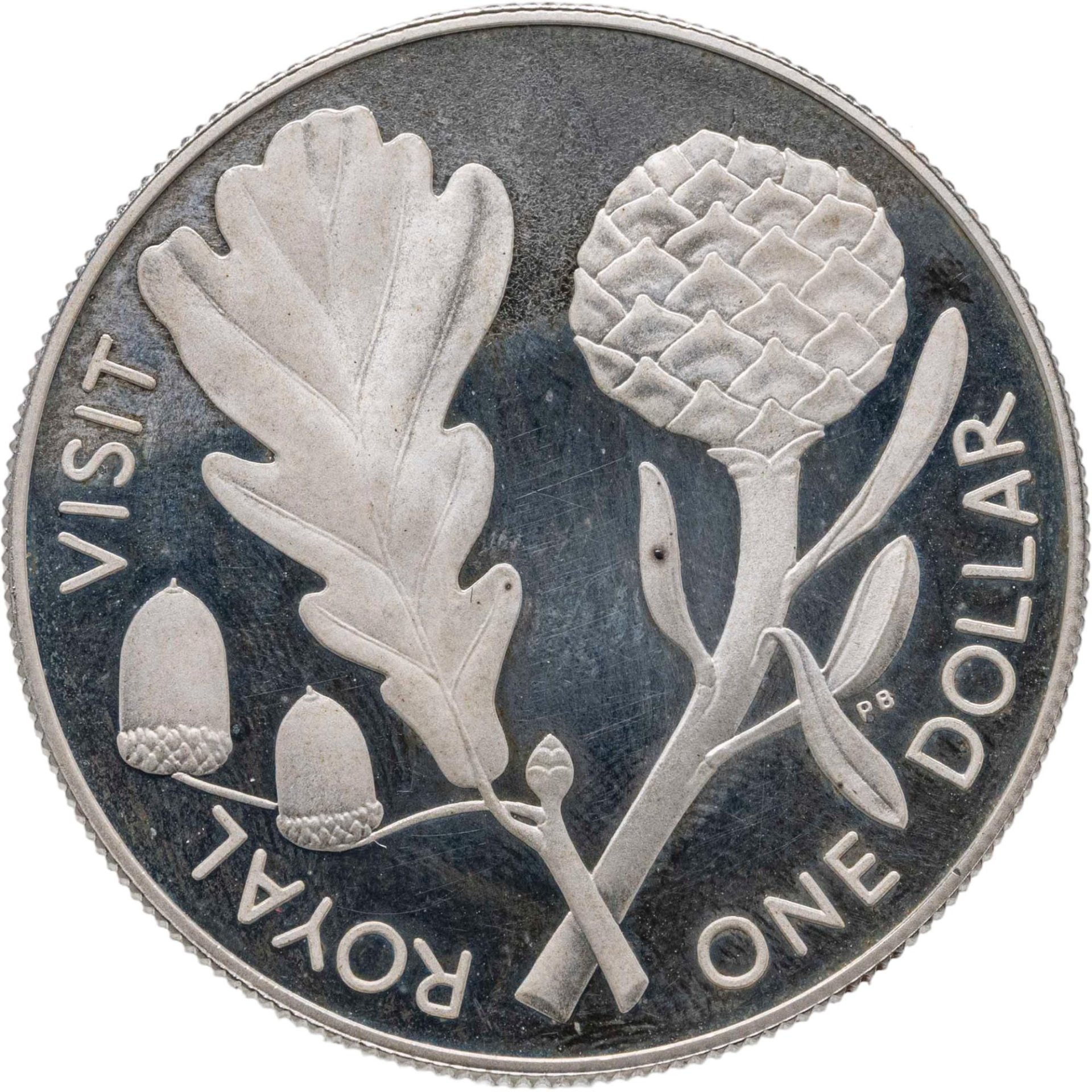 Новая Зеландия 1 доллар dollar 1981 "Королевский визит", Серебро 925, в сохранности Proof