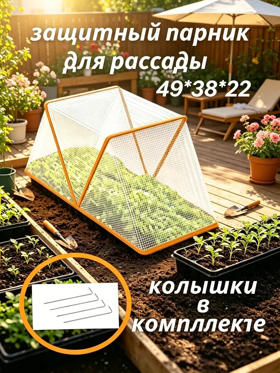 Мини теплица, парник-чехол для рассады садовый