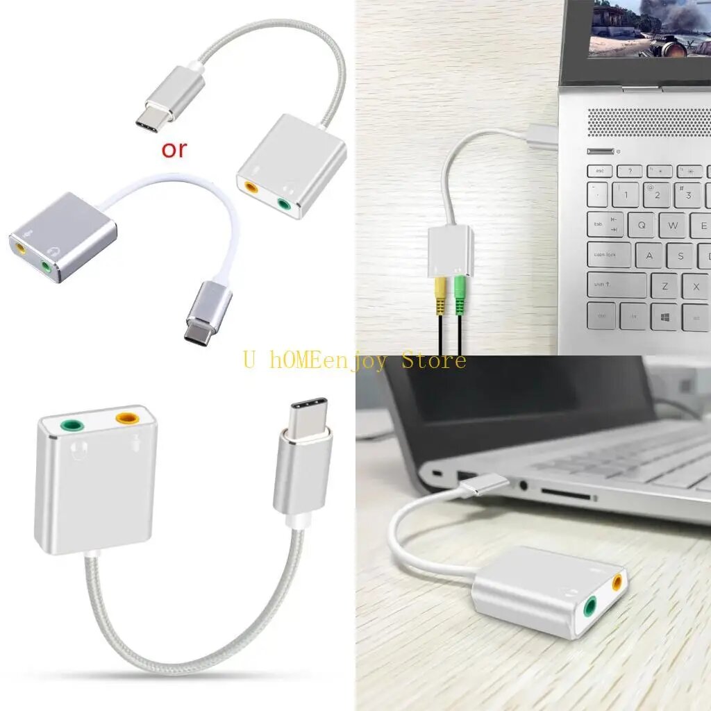 Адаптер для наушников и микрофона USB C B0KF, внешняя звуковая карта Type C