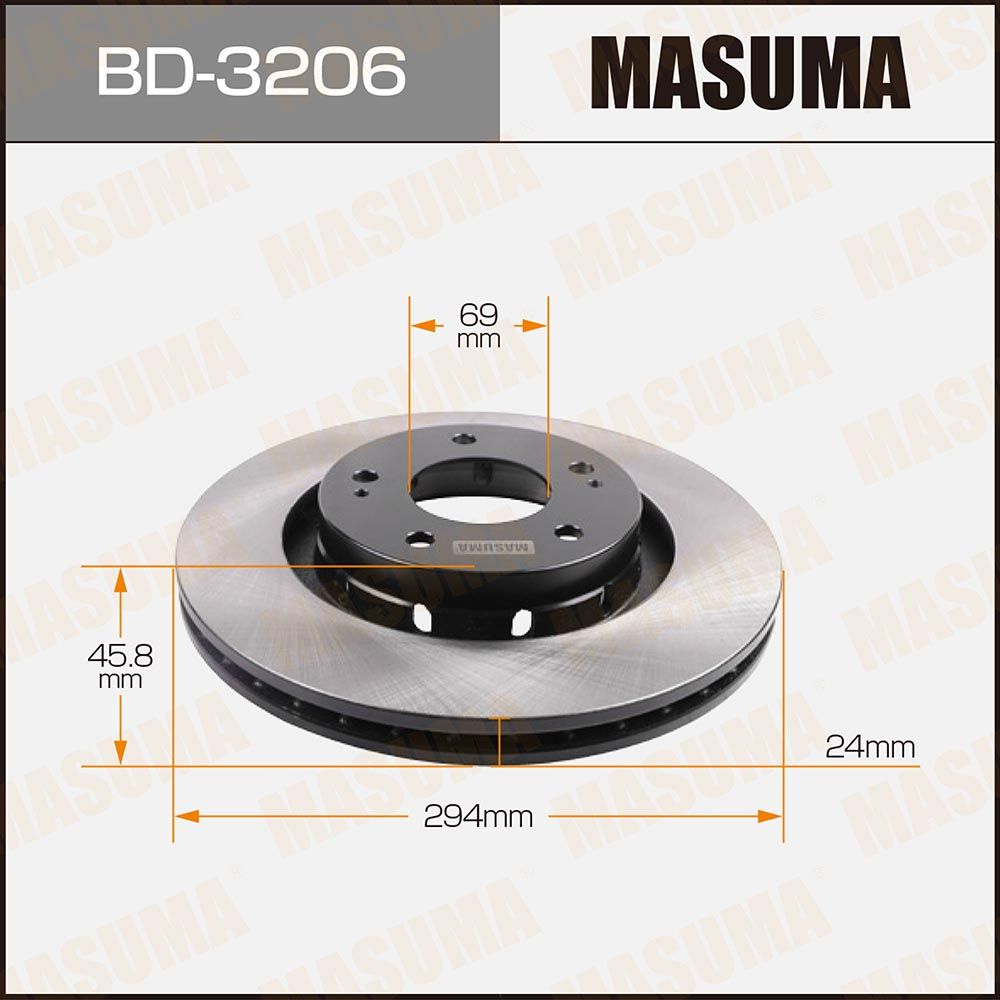 Диск тормозной передний MASUMA BD-3206 для Mitsubishi LANCER (2шт.)