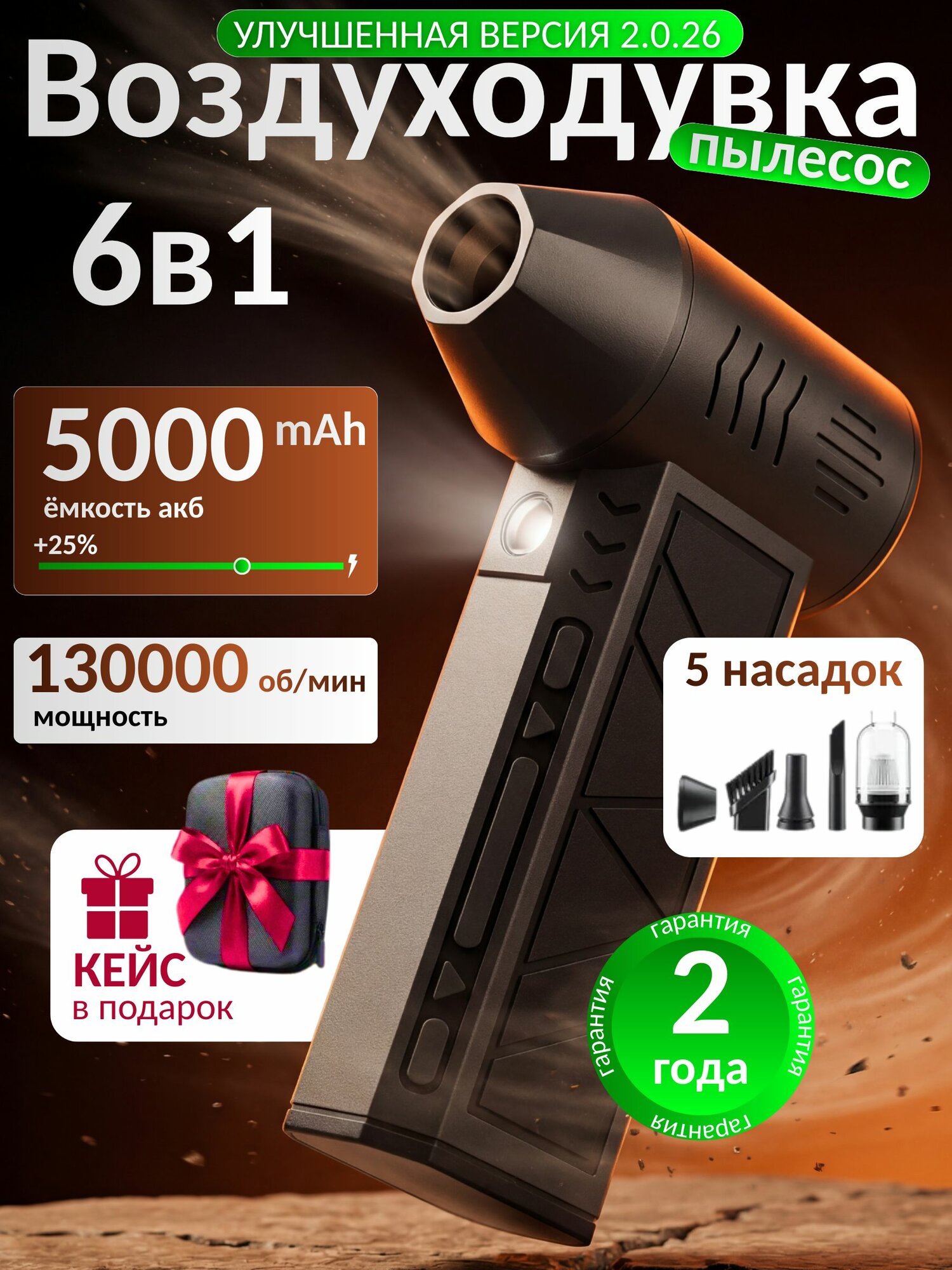 Воздуходувка аккумуляторная мощная, ветродуйка для компьютера, турбовентилятор. Фен для мангала