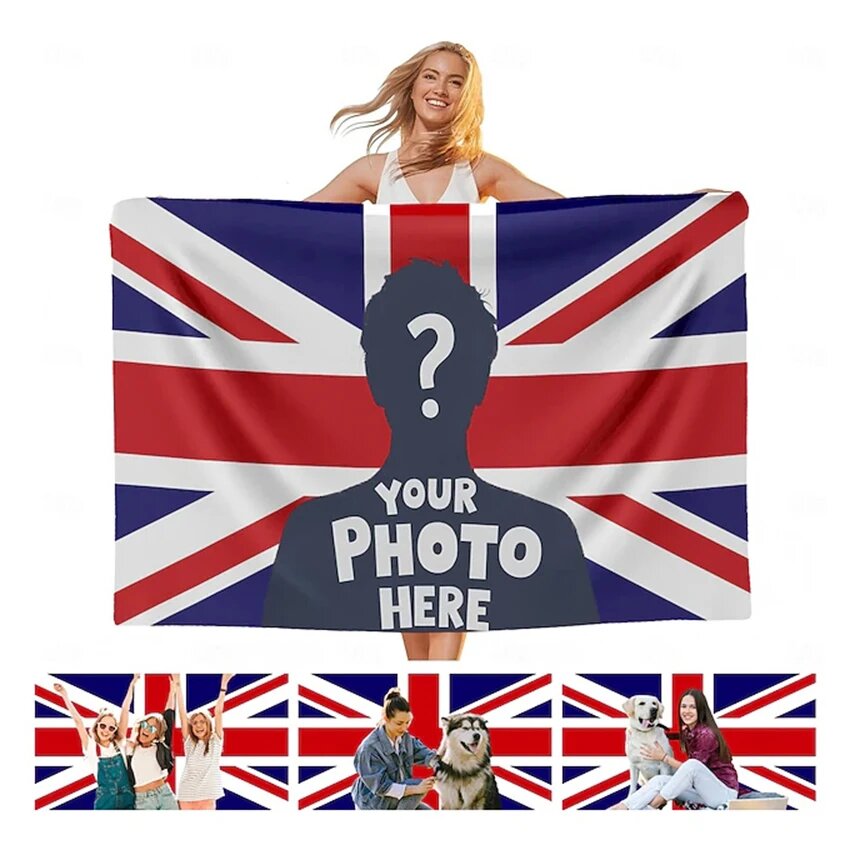 Декоративный баннер с флагом Великобритании RONNINGSTAR 2x3/3x5 фута 90 x 150cm, Four Grommets