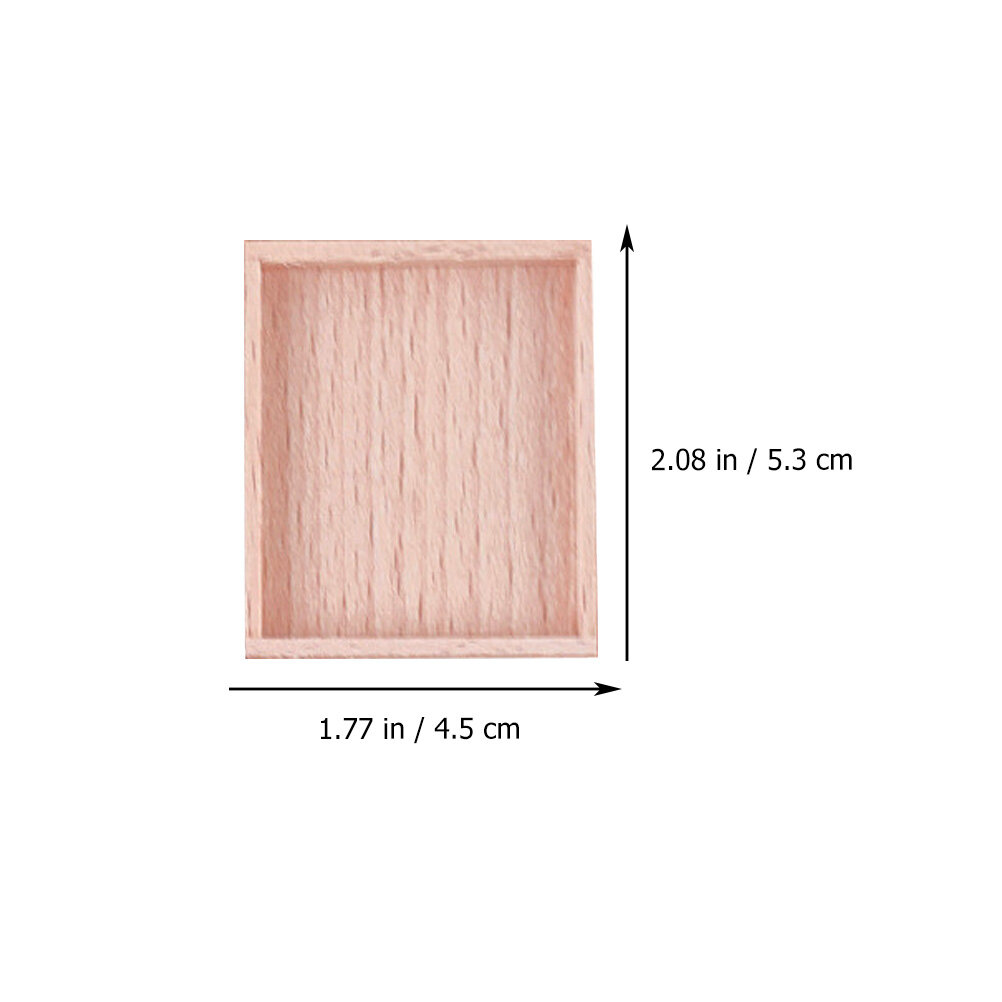 3 Штуки Миниатюрный Поднос Из Дерева Для Кофе Чая Тортов 0.5X4.5X5.3Cm