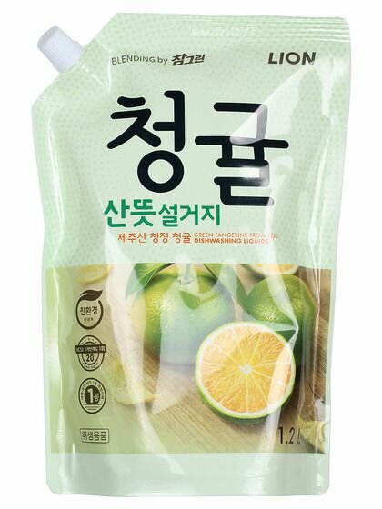 LION Unripe Green Tangerine by Chamgreen Средство для мытья посуды, овощей и фруктов 1200мл