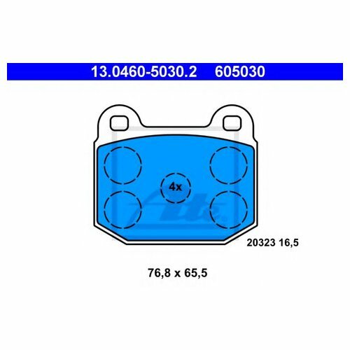 Комплект передних тормозных колодок Ate 13046050302 для Opel Ascona, Kadett, Manta, Rekord