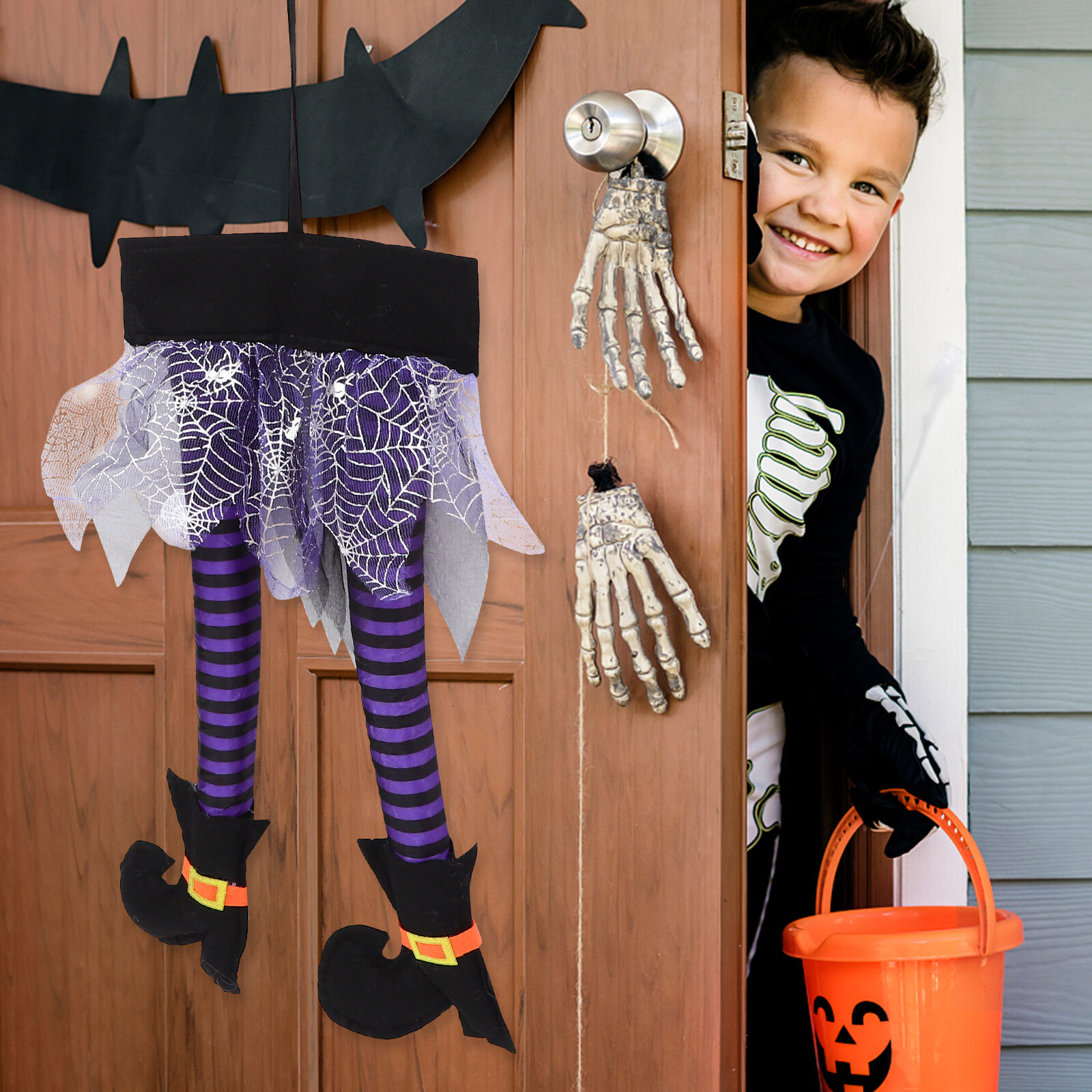 Декоративные Ноги Ведьмы Для Halloween 2 Штуки Творческие Подвески Украшения Праздничные Аксессуары 44X22Cm