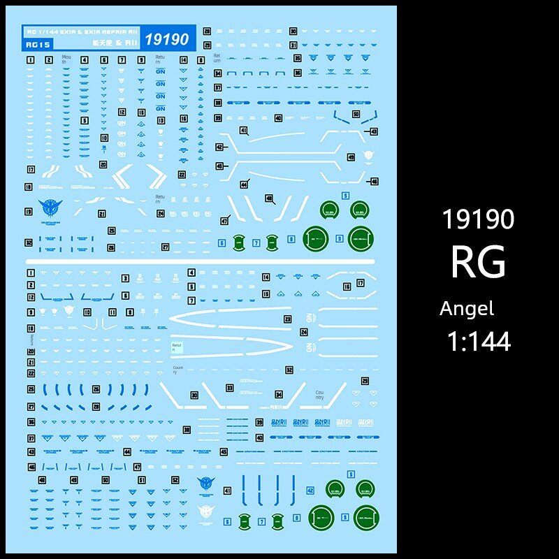 Модельный набор Гундам Экзия RG, 1/144, полный комплект с наклейками