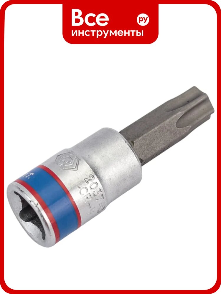 Головка-бита торцевая 1/4", TORX с отверстием, T40Н, L=37 мм KING TONY 203740